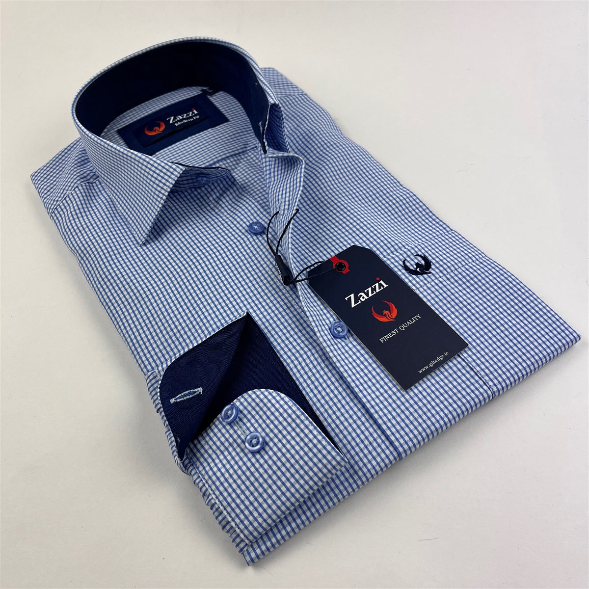 Zazzi Mens Long Sleeve Shirt 9522 Royal Blue Check – Phillips Menswear